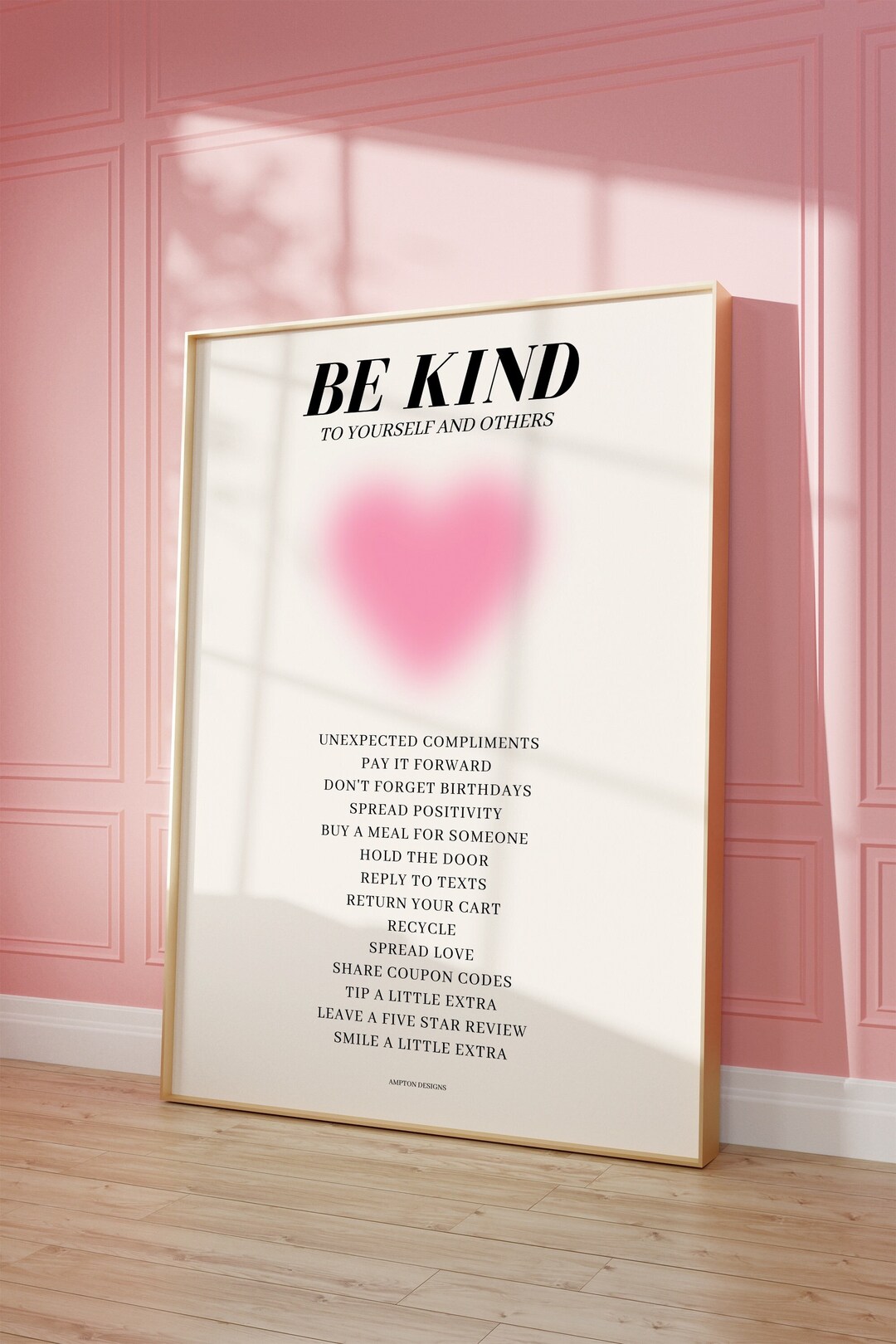 Be Kind Affirmations Aura Poster, Affirmation Print, Mental Health ...