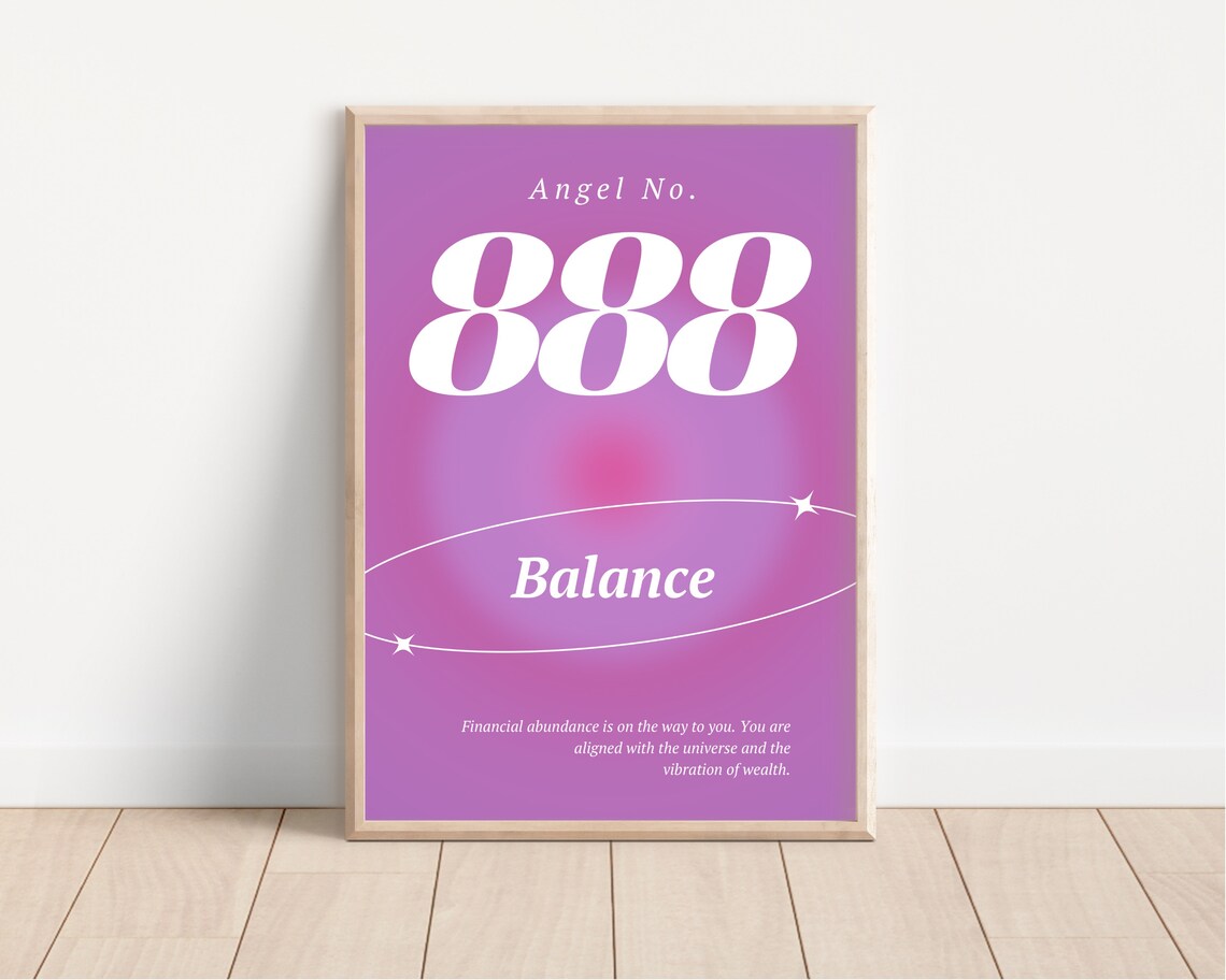 Aura Angel Number Poster 888 Instant Printable Download, Angel Number ...