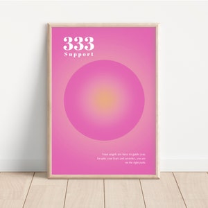 Angel Numbers Set 111,222,333 Poster Wall Art Print,gradient Aura Angel ...