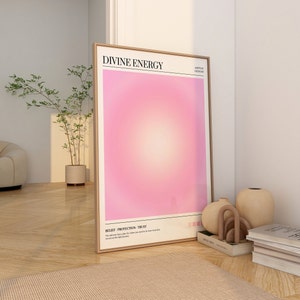 Pink Gradient Wall Art, Aura Poster Print, Mental Health Poster ...