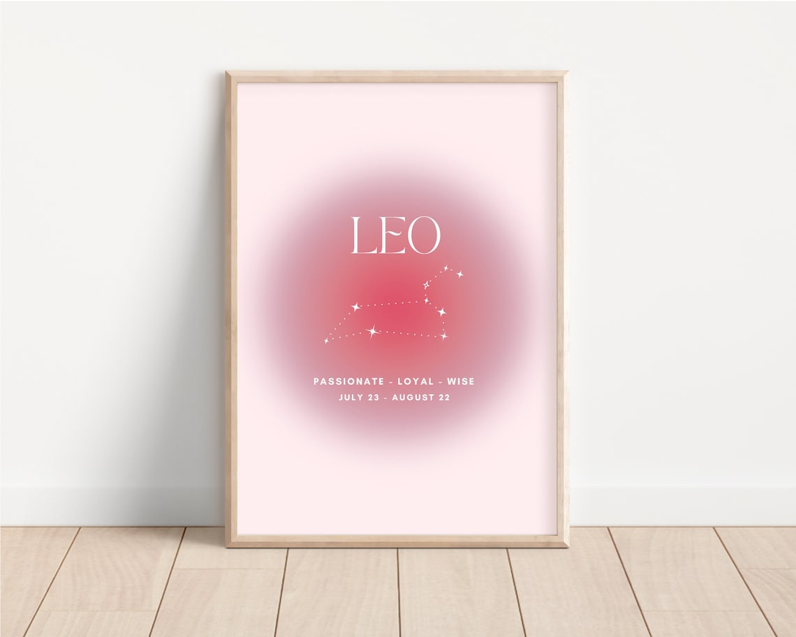 LEO Star Sign Instant Download Print Zodiac Art Printable - Etsy
