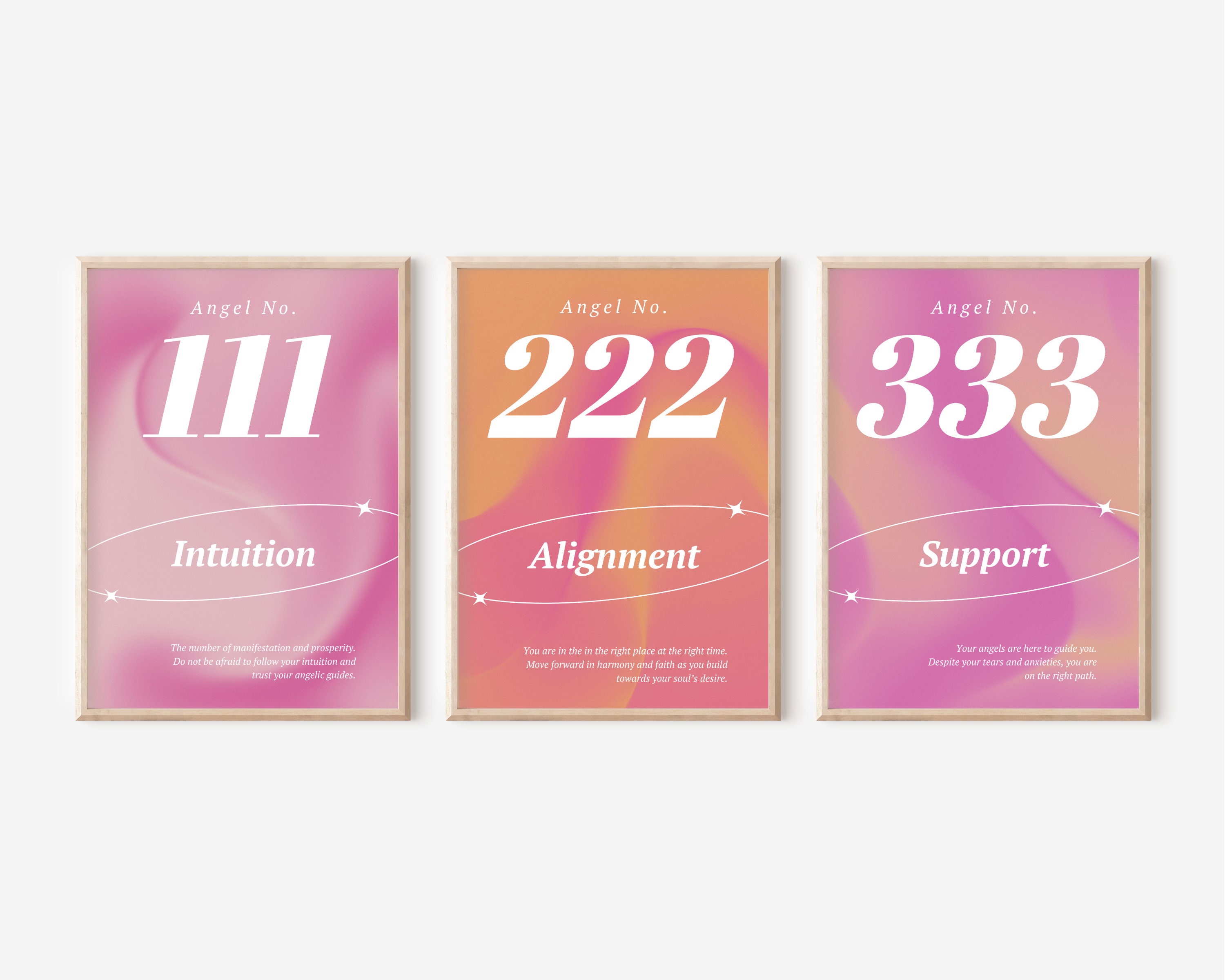 Set OF 3 Gradient Aura Angel Number Printables, Spiritual Download ...