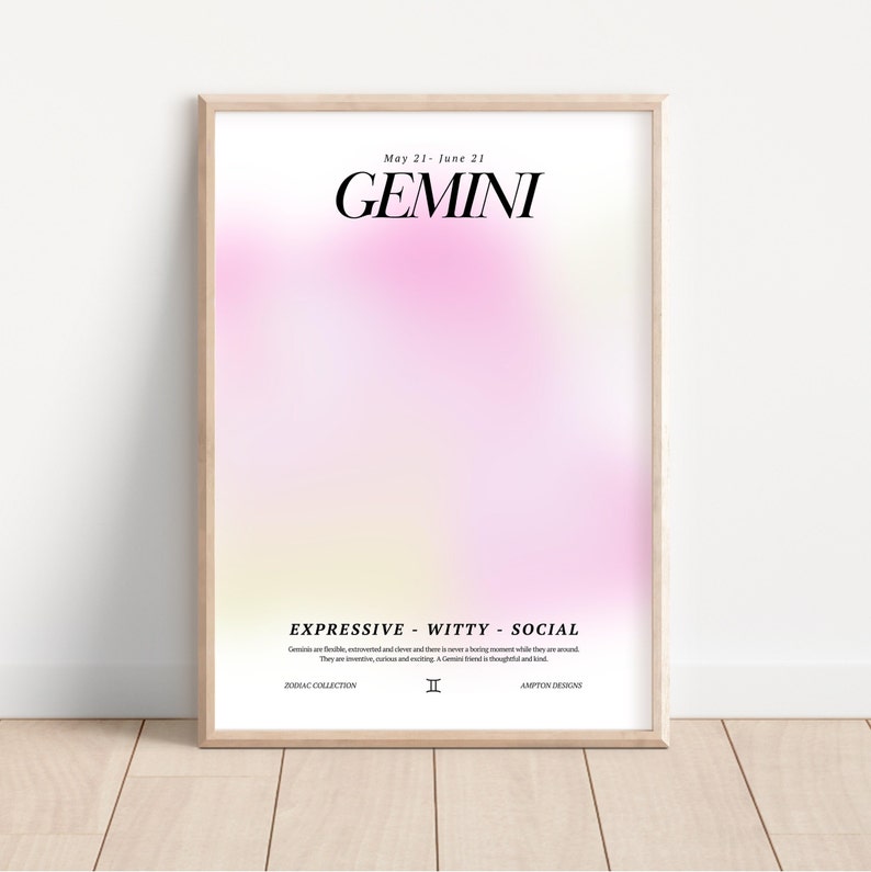 Gemini Star Sign Instant Download Print Zodiac Art Printable - Etsy