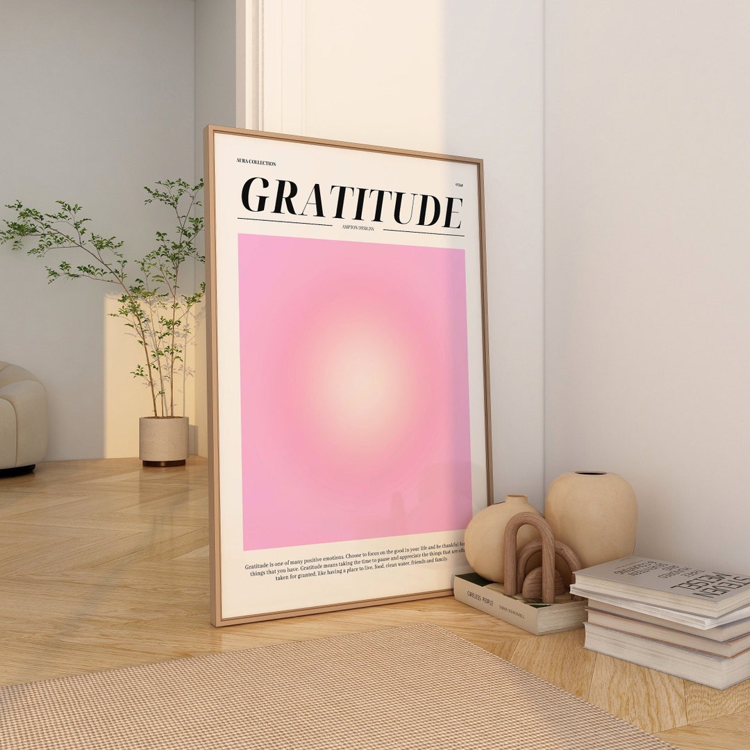 Pink Gradient Wall Art, Aura Poster Print, Mental Health Poster ...