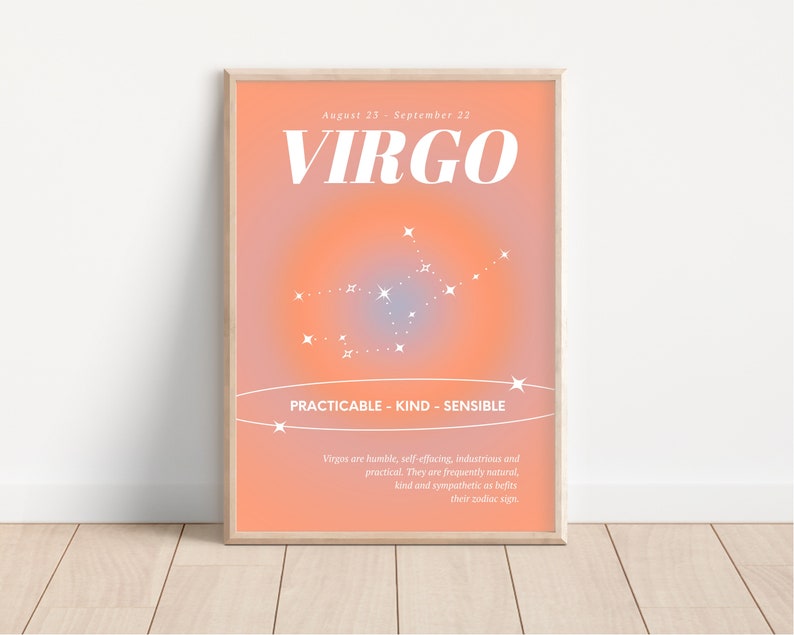 VIRGO Star Sign Instant Download Print Zodiac Art Printable - Etsy