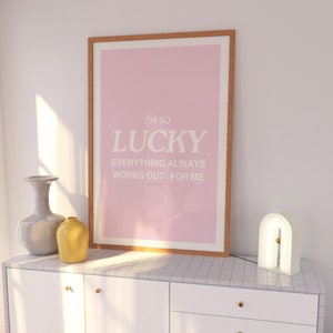 Pastel Pink Positive Quote Poster, Pink Retro Typography Wall Poster ...