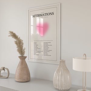 Daily Affirmations Aura Poster, Affirmation Print, Mental Health Poster ...