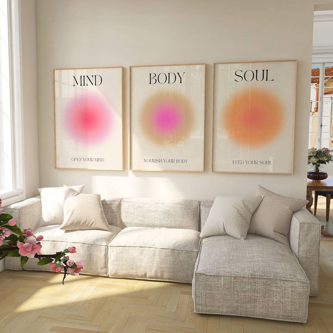 Mind Body Soul Aura Posters, Aura Wall Art, Spiritual Wall Art ...