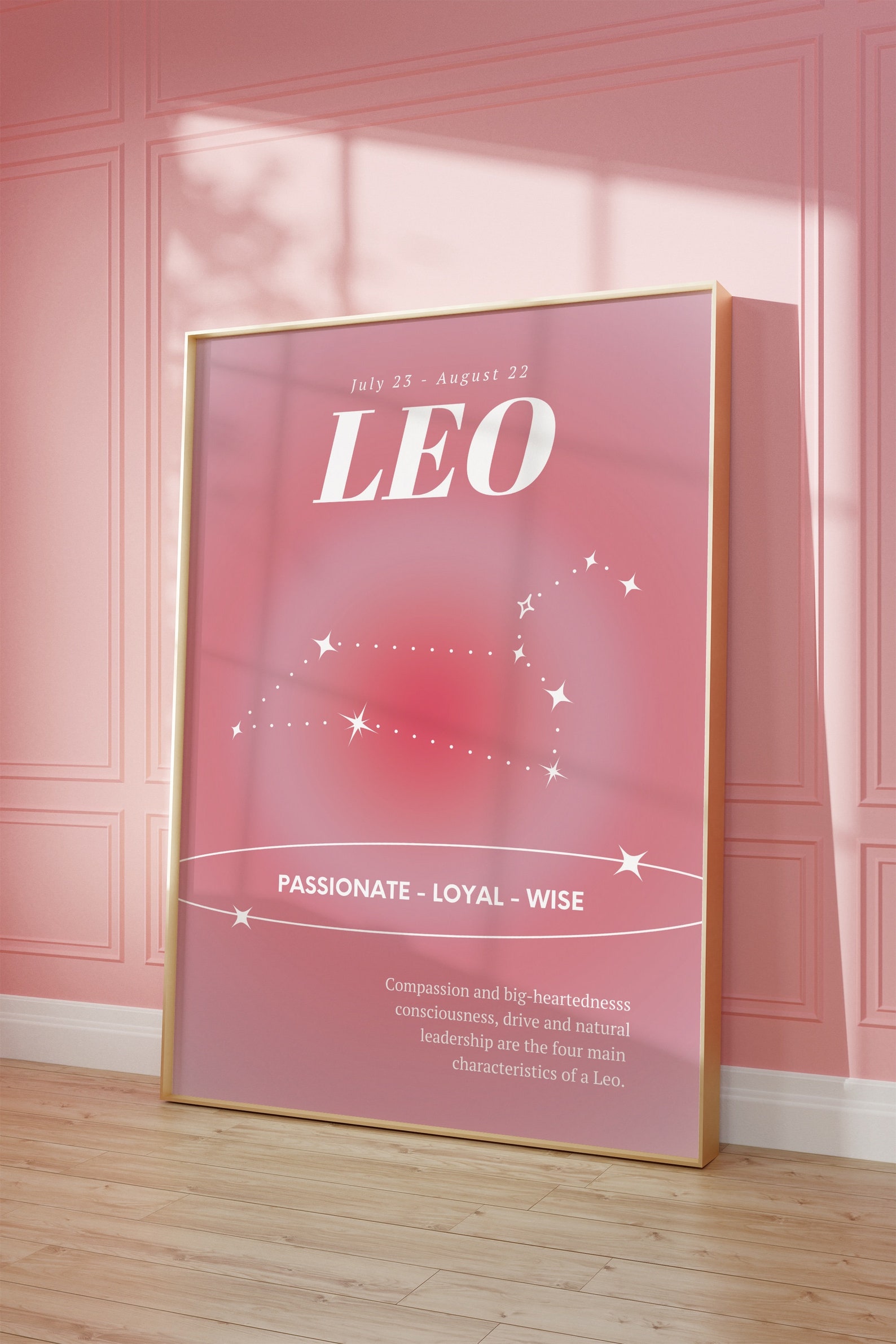 LEO Star Sign Instant Download Print Zodiac Art Printable - Etsy