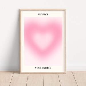 Pink Aura Poster, Gradient Print, Spiritual Print, Abstract Colour ...