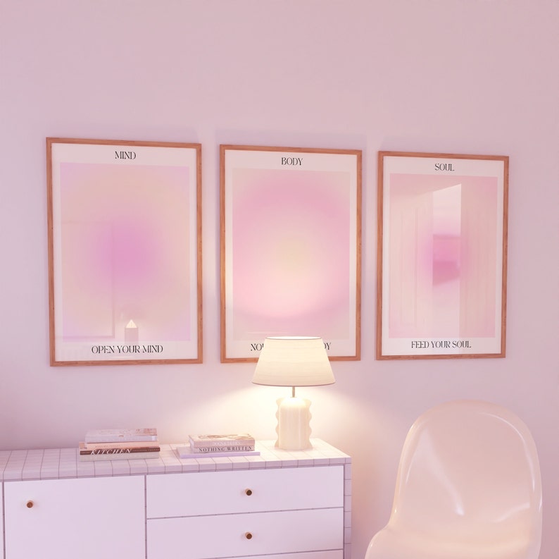 Positive Aura Posters Set of 3 Spiritual Poster Grainy - Etsy
