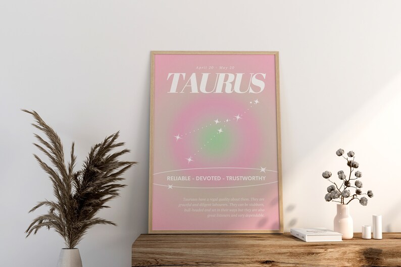 TAURUS Star Sign Instant Download Print Zodiac Art Printable - Etsy