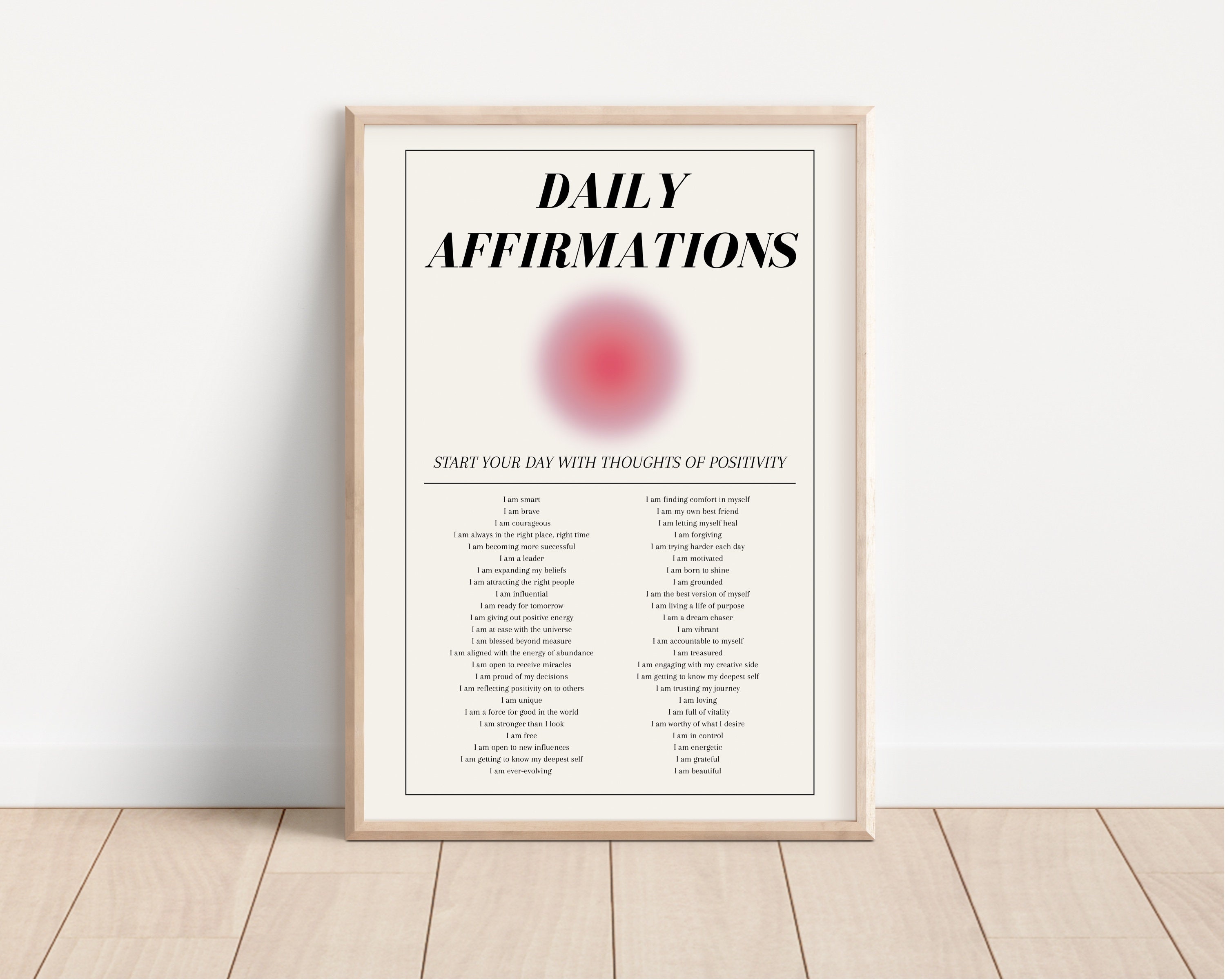 Daily Affirmations Aura Poster Affirmation Print Mental - Etsy