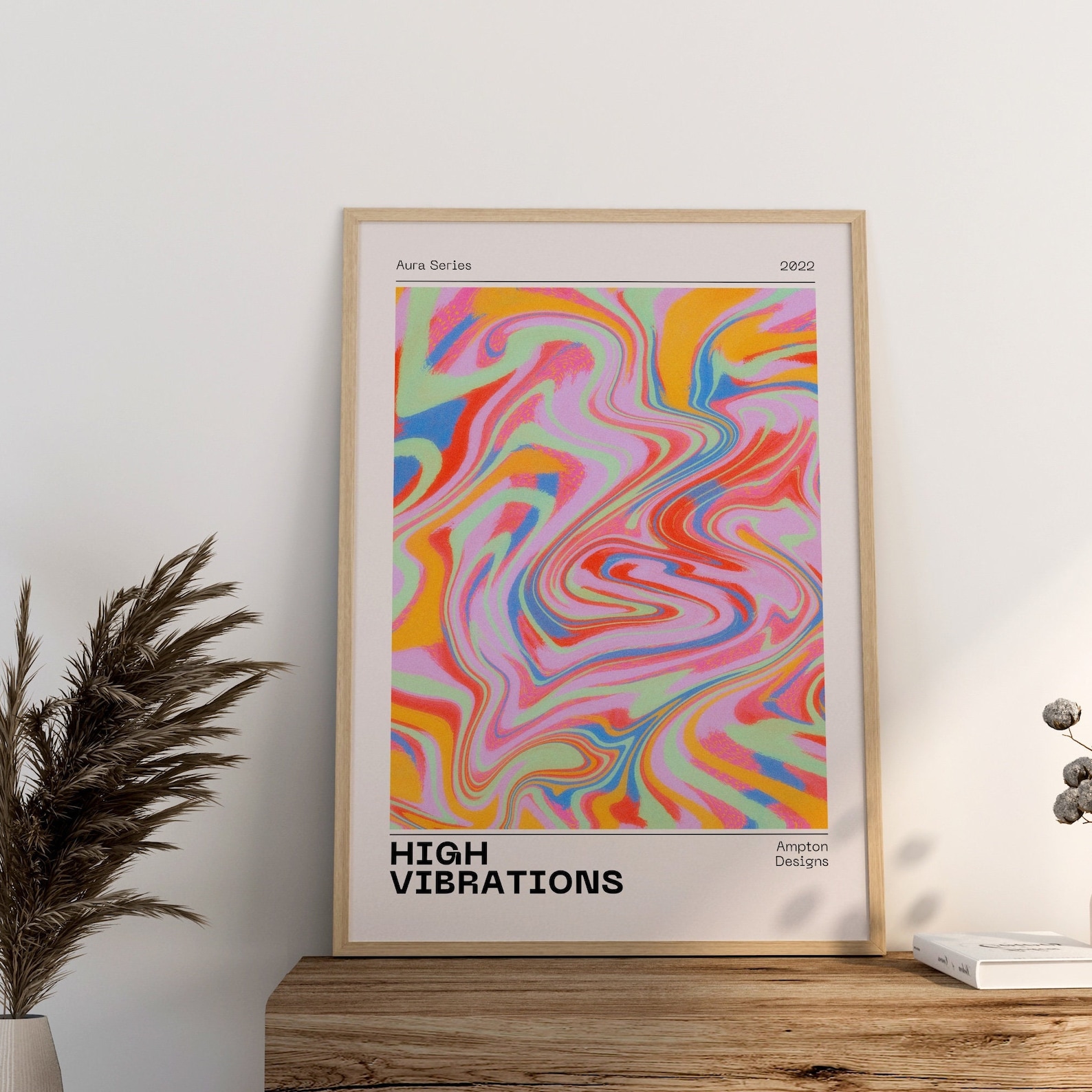 High Vibrations Aura Poster Retro Gradient Poster - Etsy