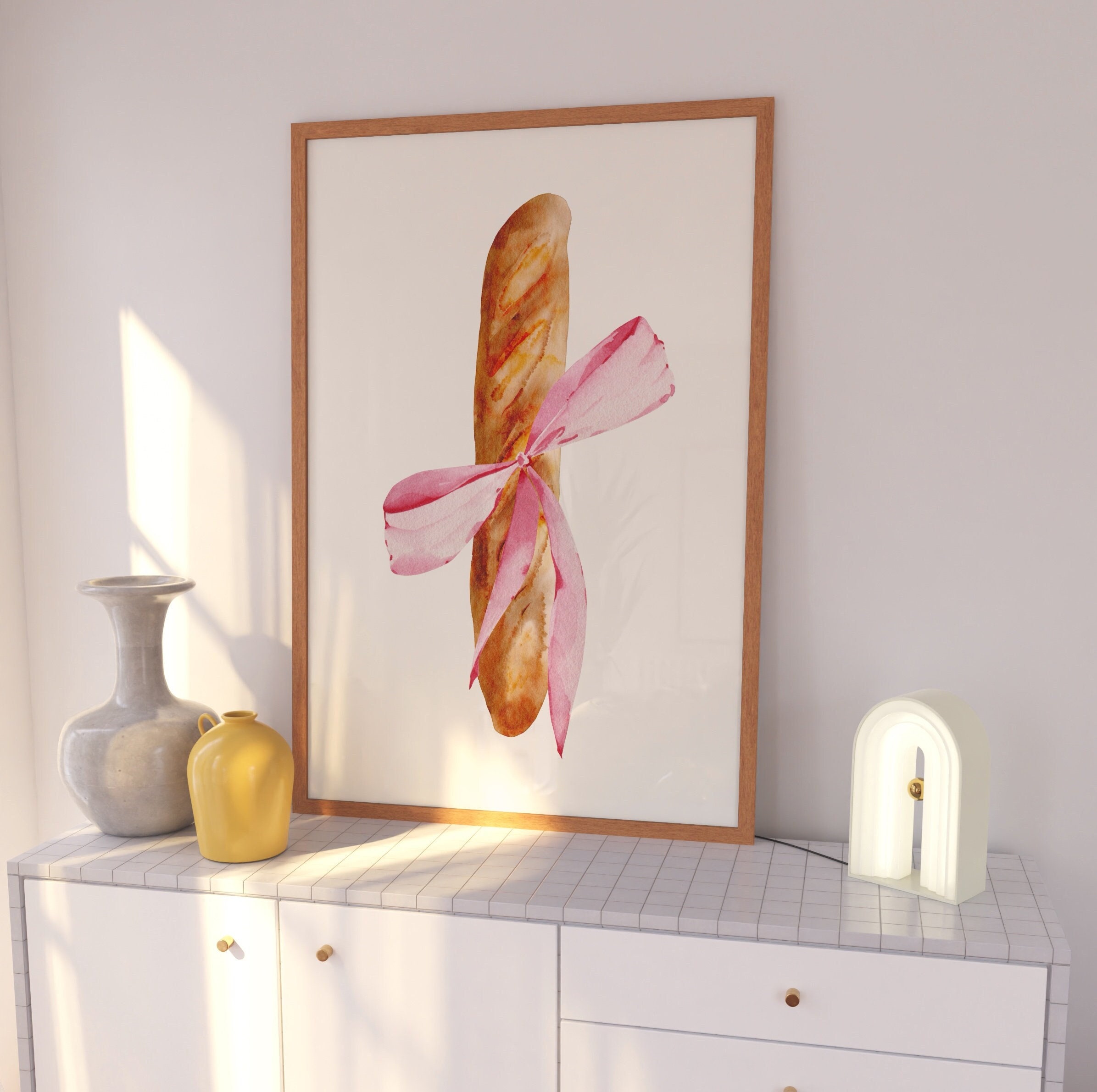 Trendy Croquette Pink Bow Print Watercolor Bows Teen Room Decor Preppy ...