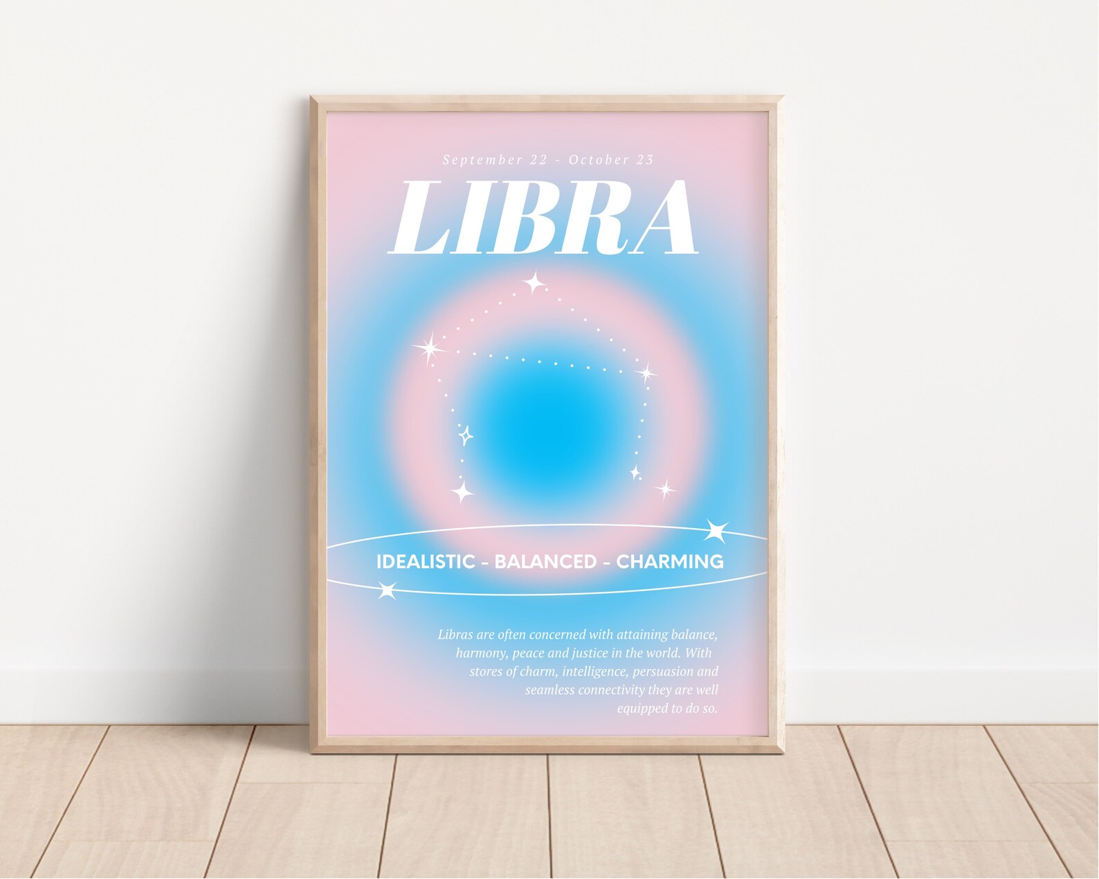 LIBRA Star Sign Instant Download Print, Zodiac Art Printable, Spiritual ...