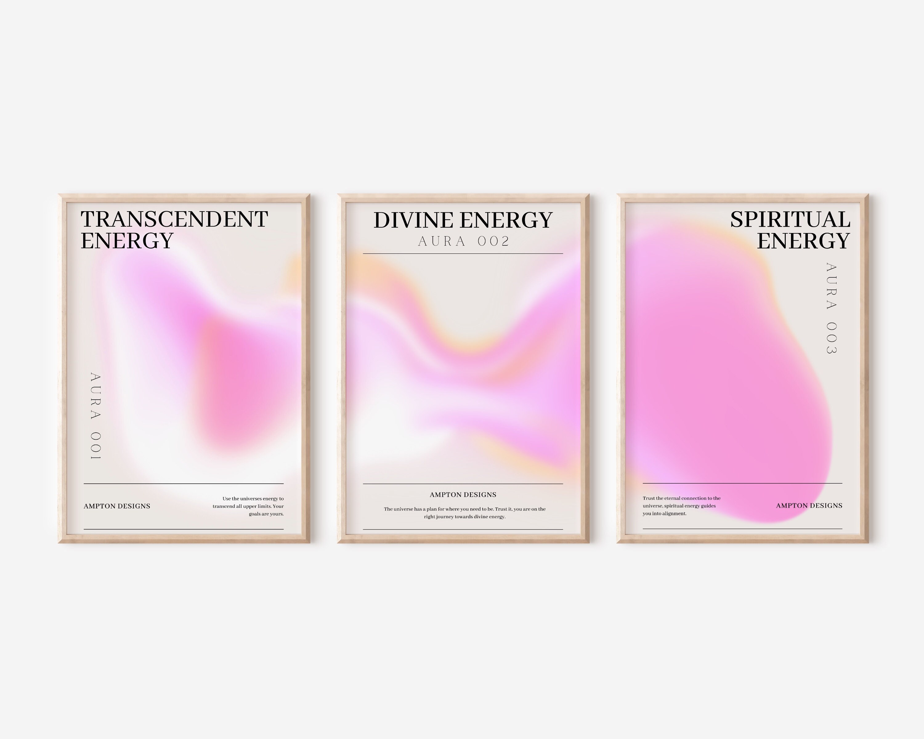 Positive Aura Posters Set of 3 Spiritual Poster Grainy - Etsy UK