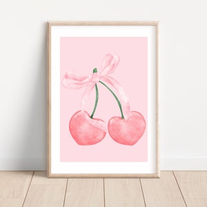 Trendy Pink Bows Wall Art Set of 3, Coquette Room Decor Preppy Poster ...