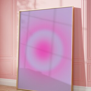 Pink Aura Poster Instant Download, Gradient Wall Art, Retro Aura Poster ...
