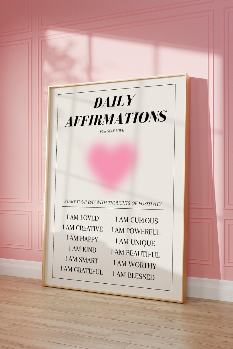Daily Affirmations Aura Poster Affirmation Print Mental - Etsy