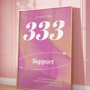 Aura Angel Number Poster 333 Instant Printable Download, Angel Number ...