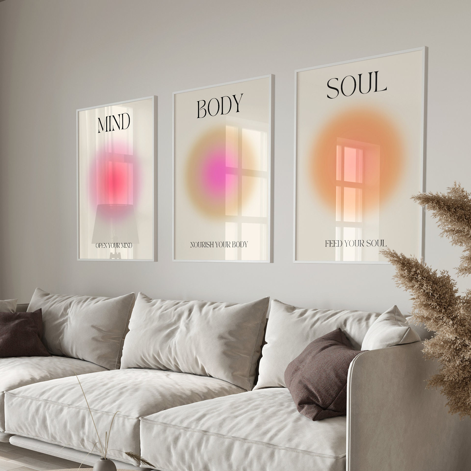 Positive Aura Posters Set of 3 Spiritual Poster Grainy - Etsy UK