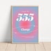 Gradient Aura Angel Number 555 Printables, Angel Number Poster, Pink ...