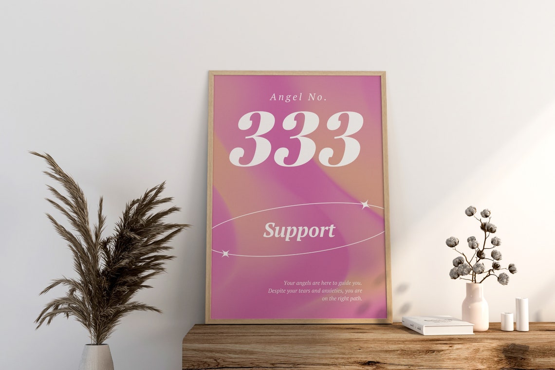 Aura Angel Number Poster 333 Instant Printable Download Angel - Etsy