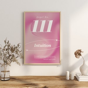 Aura Angel Number Poster 111 Instant Printable Download, Angel Number ...
