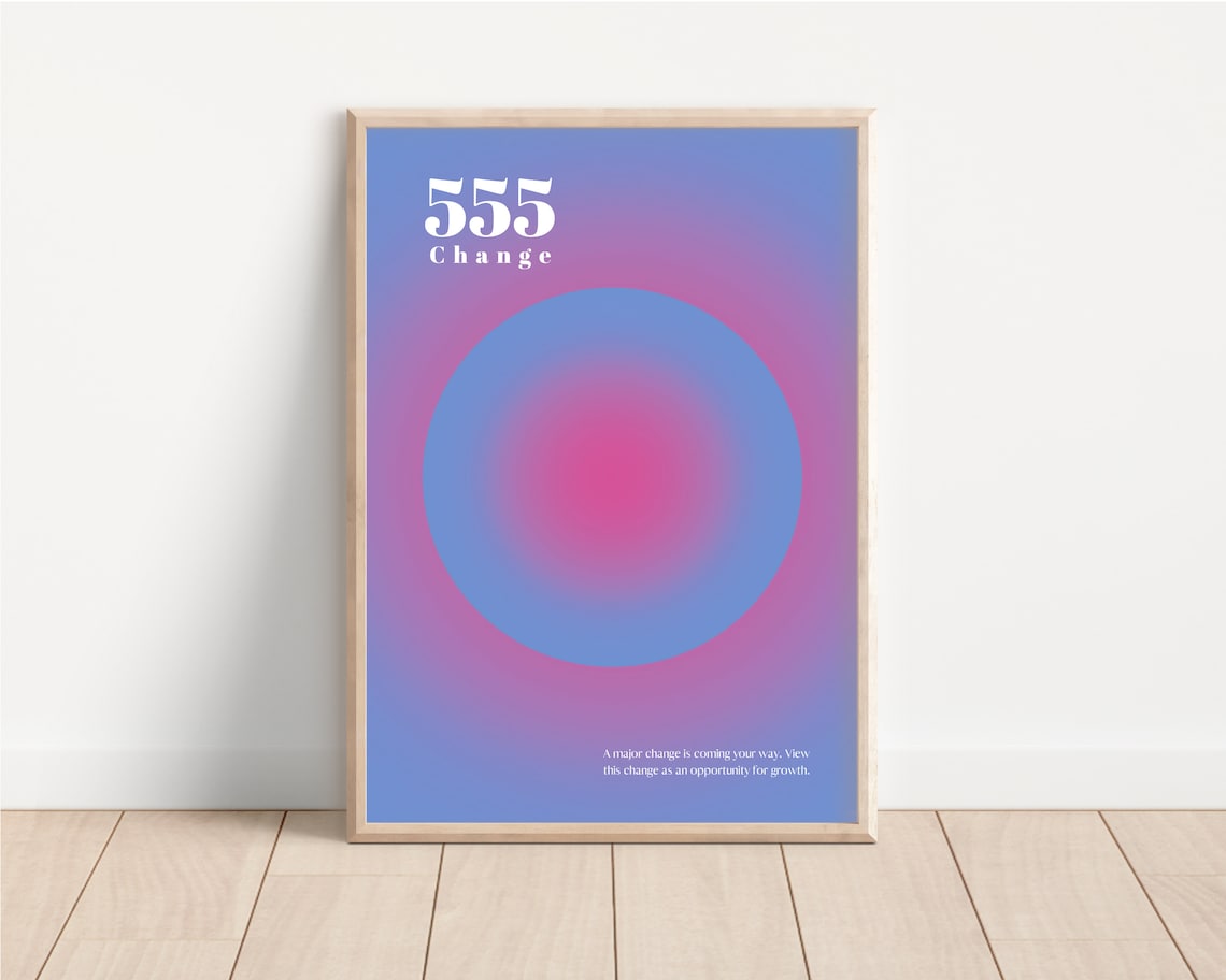 SET OF 3 Gradient Angel Numbers Print Set 444 555 666 - Etsy