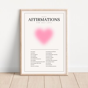 Aura Posters Set of Three Prints, Self Love Posters, Pink Poster Set ...