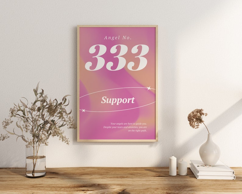 Aura Angel Number Poster 333 Instant Printable Download Angel - Etsy