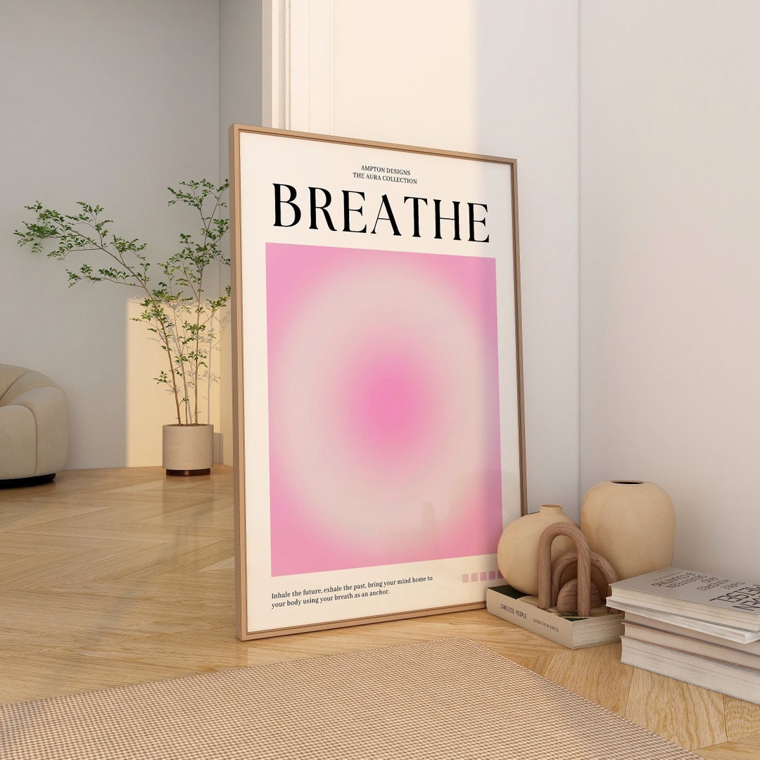 Pink Aura Wall Art, Gradient Poster, Pastel Pink Poster, Spiritual ...