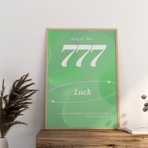 Aura Angel Number Poster 777 Green Aura Poster Collection, Angel Number ...