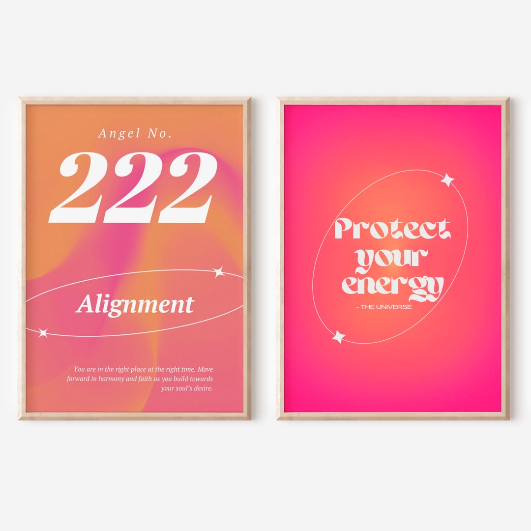 Angel Number 222 Protect Your Energy Aura Posters | Printable Design ...