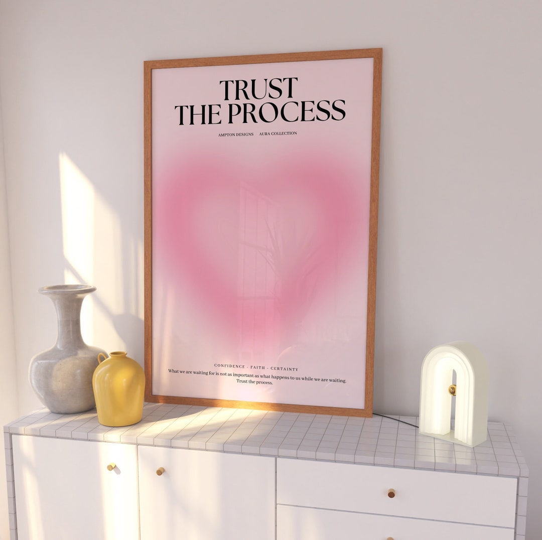 Trust the Process Poster, Pastel Pink Poster, Gradient Poster ...