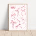Trendy Pink Bows Wall Art Set of 3, Coquette Room Decor Preppy Poster ...