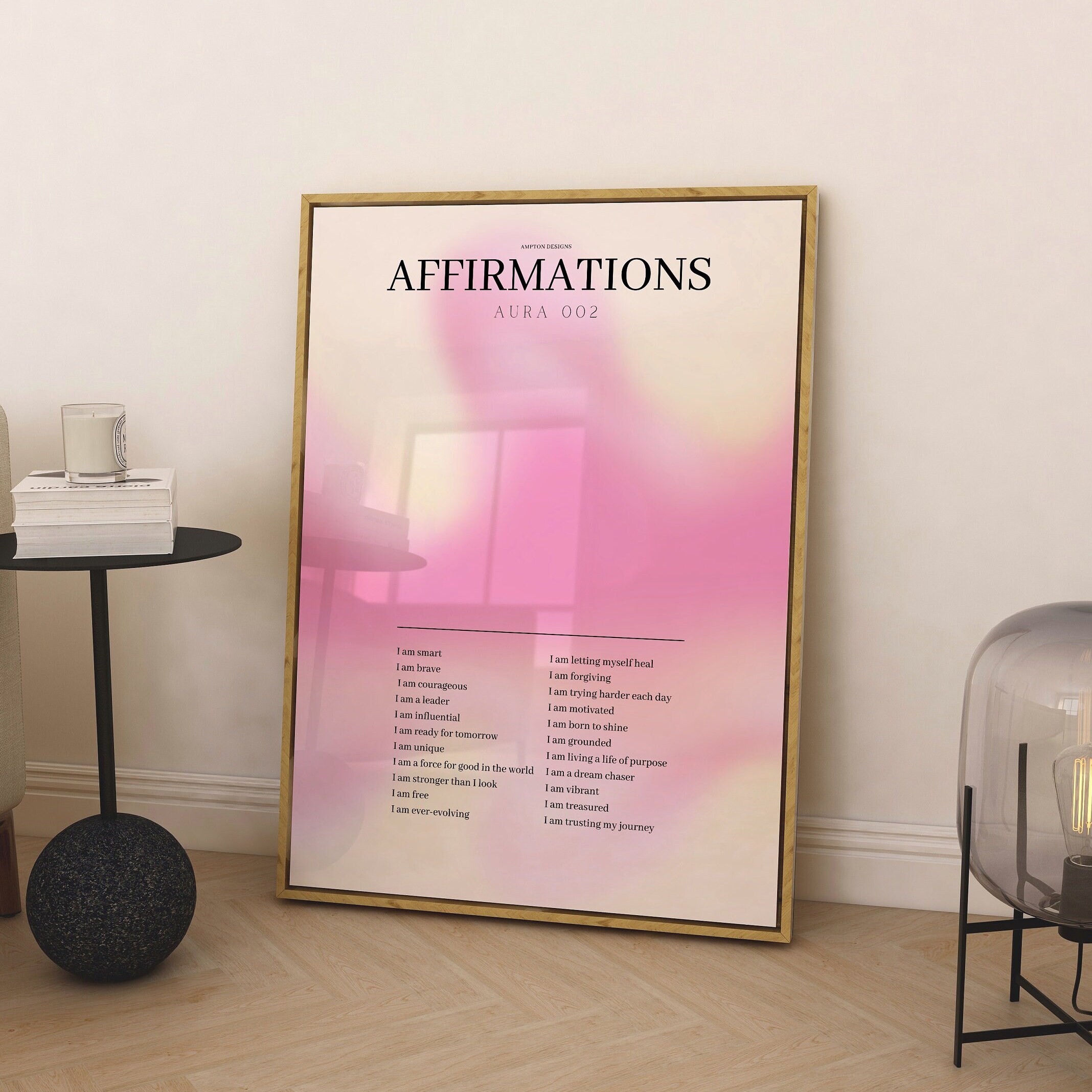 Positive Aura Poster, Aura Print, Affirmation Poster, Gradient Poster ...
