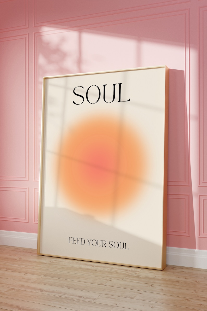 Soul Gradient Aura Poster Spiritual Print Trendy Retro Wall - Etsy