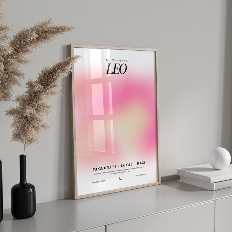 LEO Star Sign Instant Download Print Zodiac Art Printable - Etsy