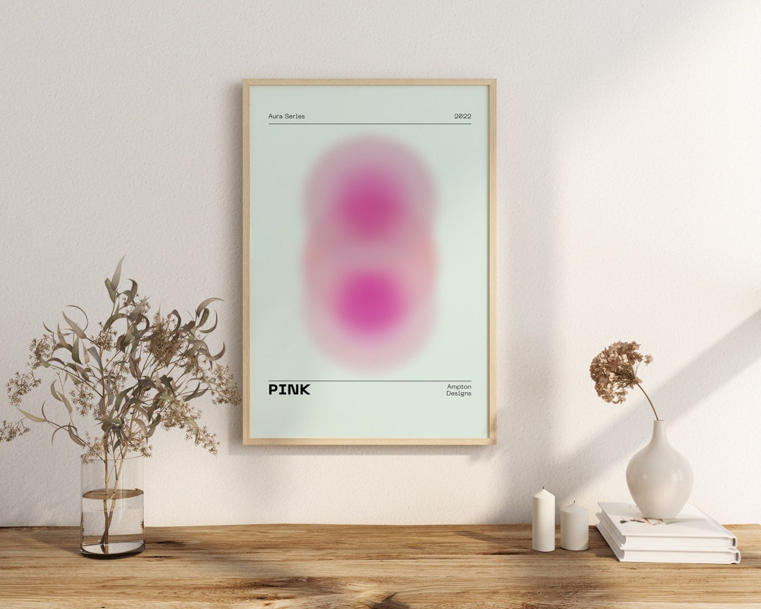 Pink Aura Poster, Aura Print, Manifestation Art, 70s Home Decor ...