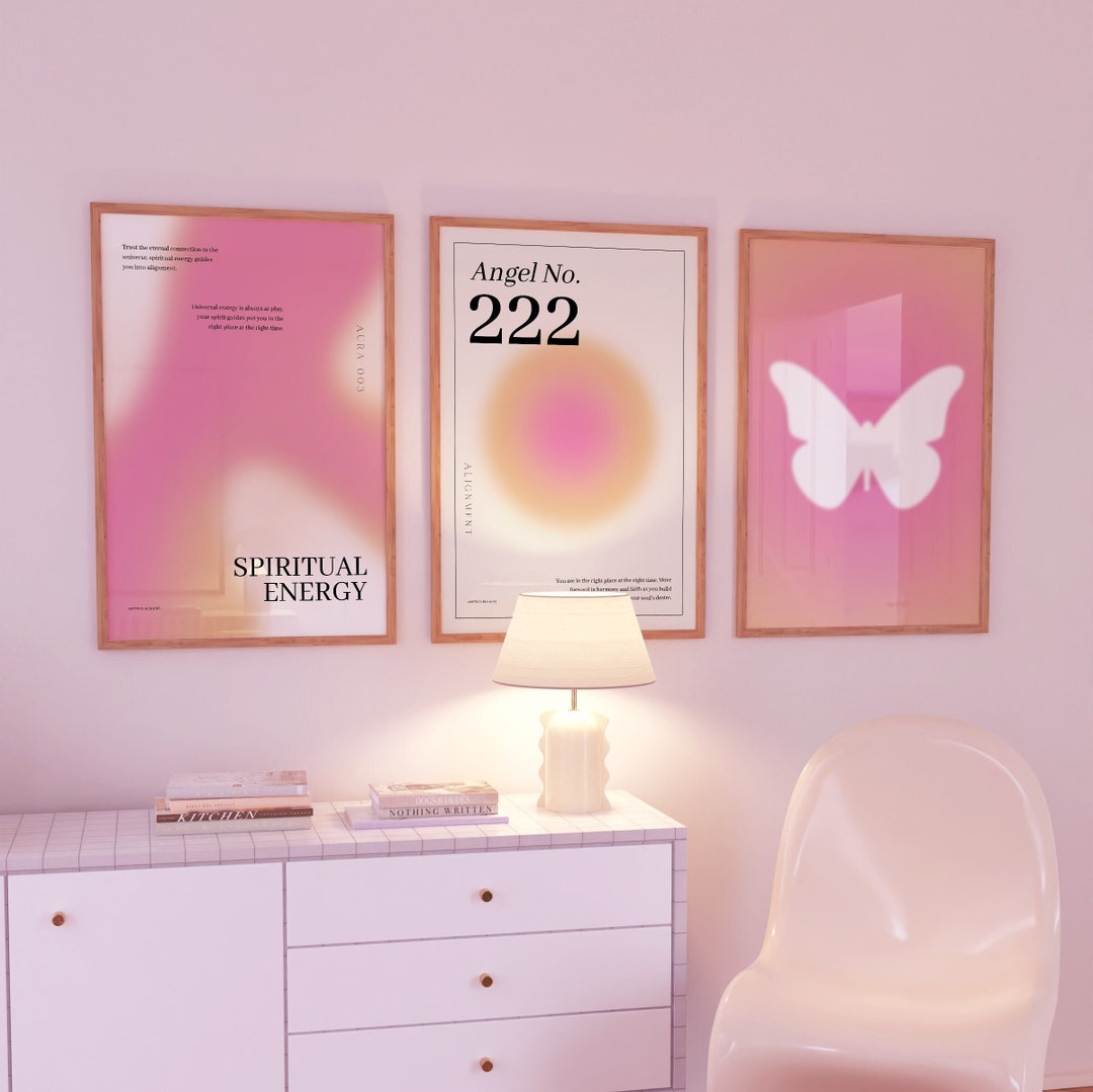Aura Posters Set of 3, Aura Print, Affirmation Poster, Gradient Poster ...