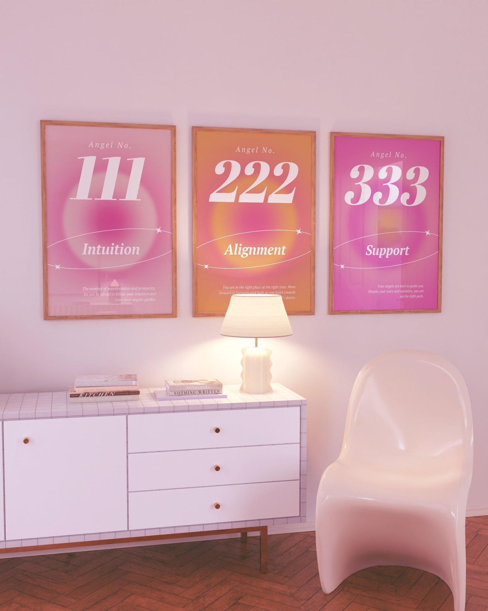 SET of 3 Angel Number Set 111,222,333, Aura Posters, Angel Number ...