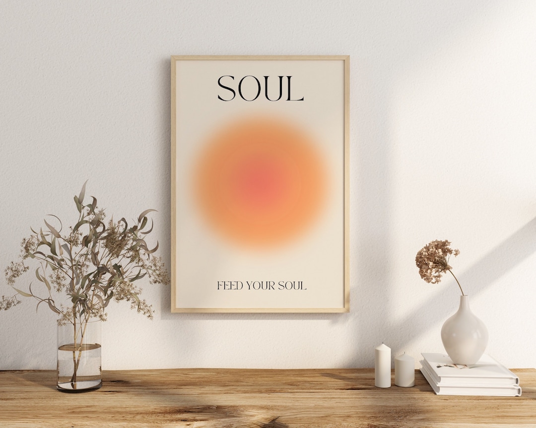 Soul Gradient Aura Poster, Spiritual Print, Trendy Retro Wall Art ...