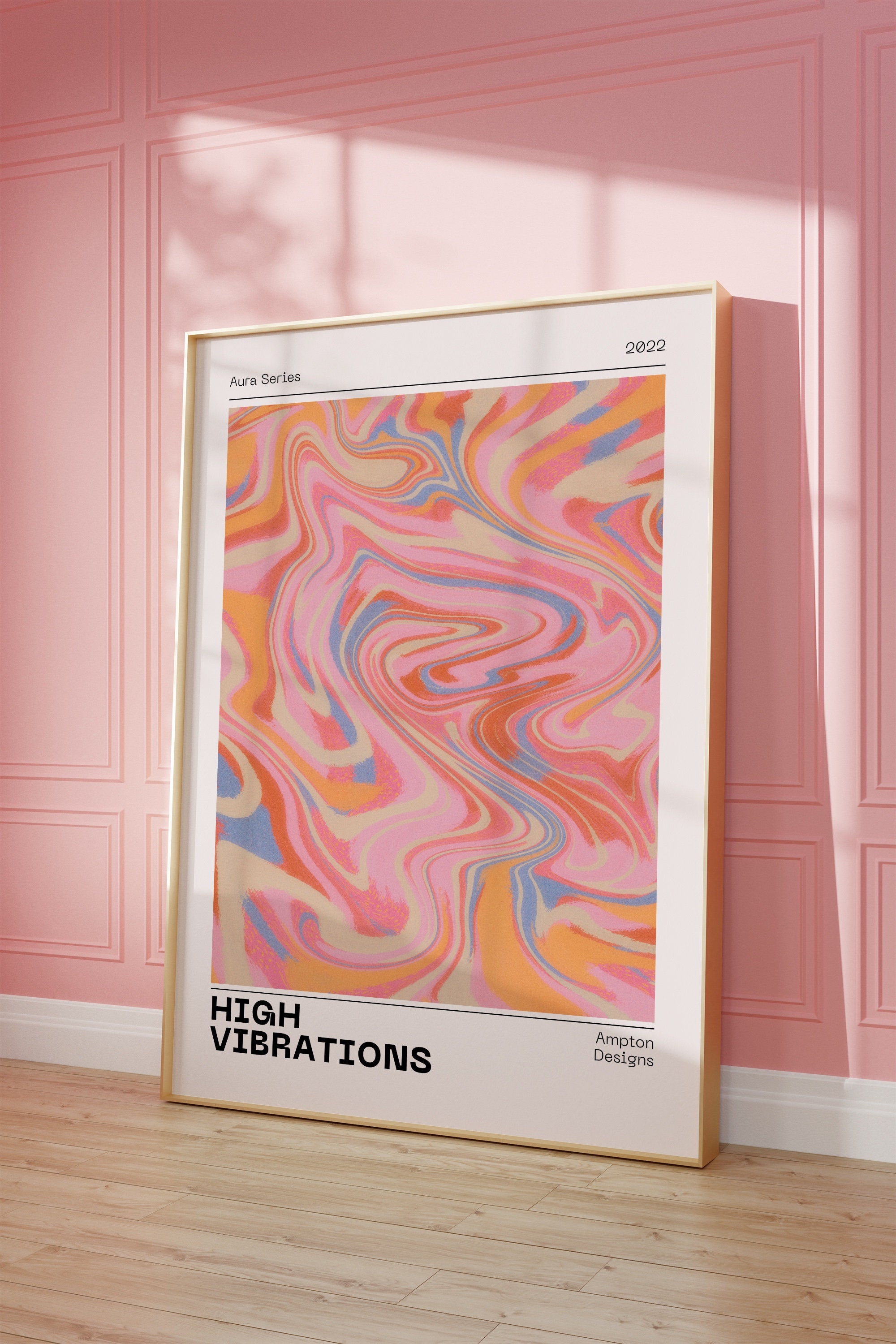 High Vibrations Aura Poster, Retro Gradient Poster, Affirmation Poster ...