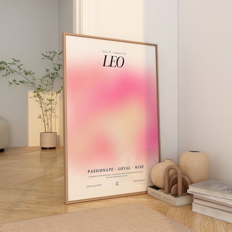 LEO Star Sign Instant Download Print Zodiac Art Printable - Etsy