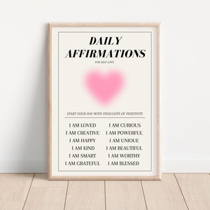 Pink Aura Poster Set, Set of 3 Affirmation Poster, Trust Graident ...
