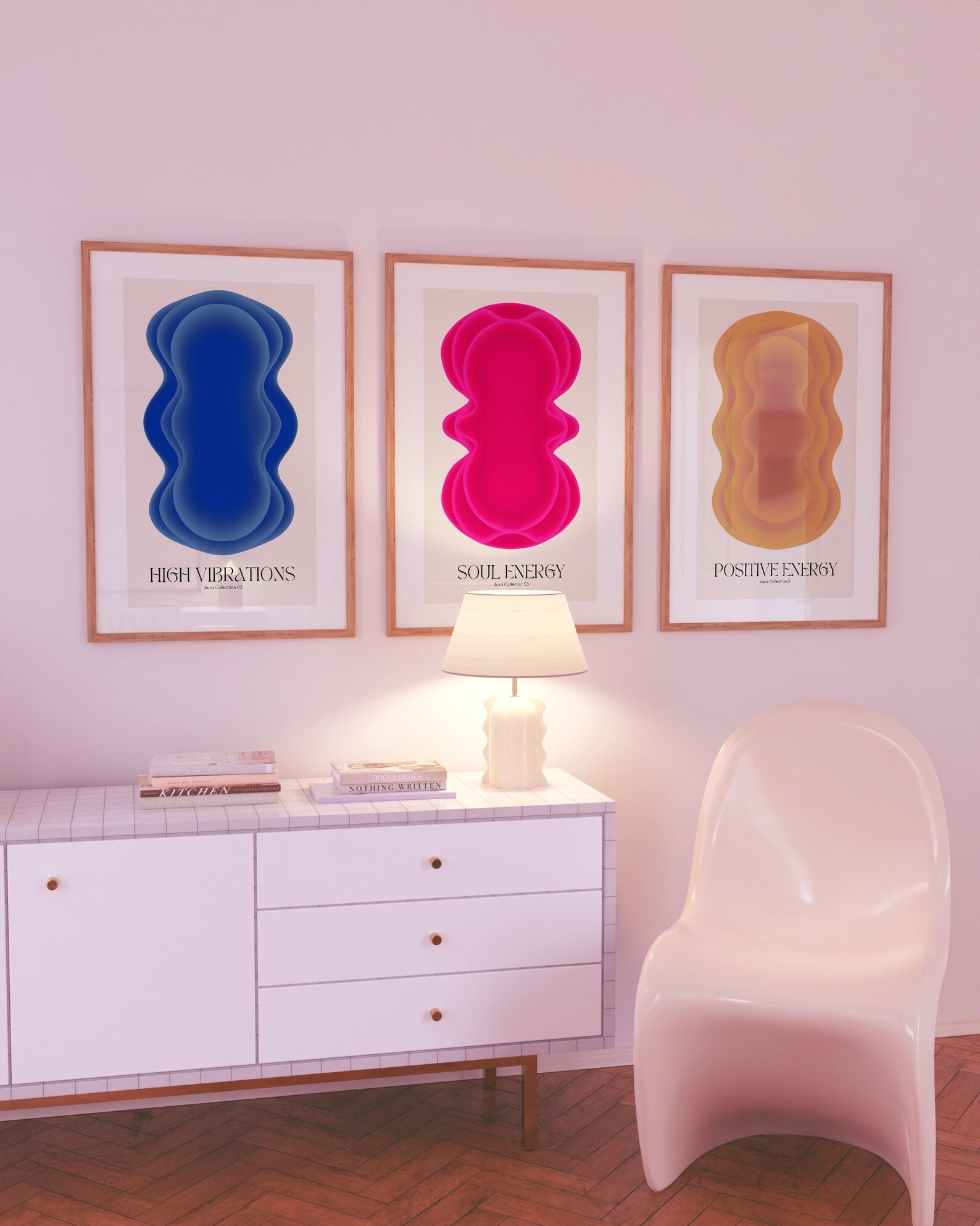 Positive Aura Posters Set of 3, Spiritual Poster, Grainy Gradient ...