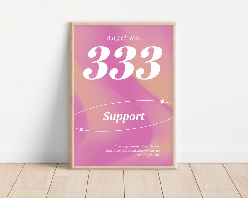 Aura Angel Number Poster 333 Instant Printable Download Angel - Etsy