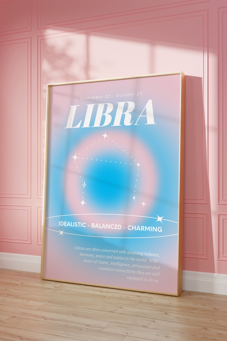LIBRA Star Sign Instant Download Print Zodiac Art Printable - Etsy